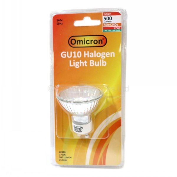 Omicron Halogen Light Bulb 50w 240v GU10 x 1 | Cambers Country Store