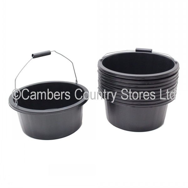 Bucket Black Plastic 3 Gallon Shallow | Cambers Country Store
