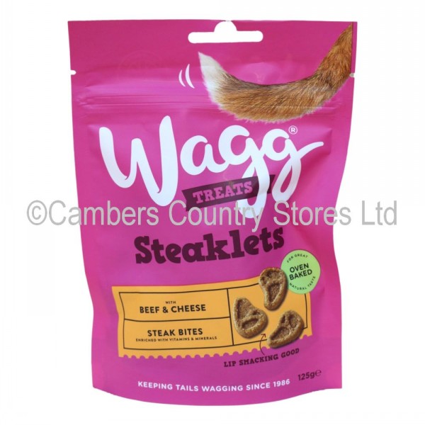 Wagg Treats Steaklets Steak Bites Beef & Cheese 125g | Cambers Country ...