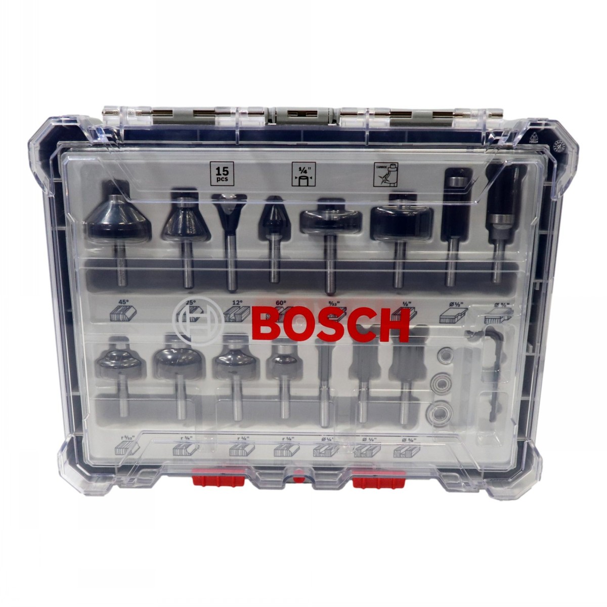 Bosch Router Bit Set Mixed 1/4" Shank 15pc | Cambers Country Store