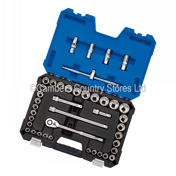 Draper Expert Socket Set 1/2" Sq. Drive MM/AF 41pc | Cambers Country Store