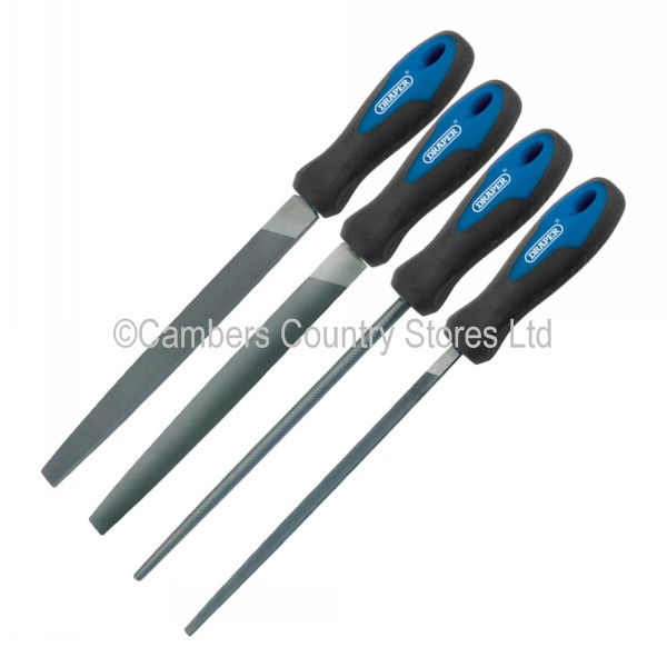 Draper Engineers File Set Soft Grip 200mm 4 Piece | Cambers Country Store