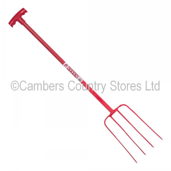 Red Gorilla 4 Prong Manure Fork T Handle | Cambers Country Store