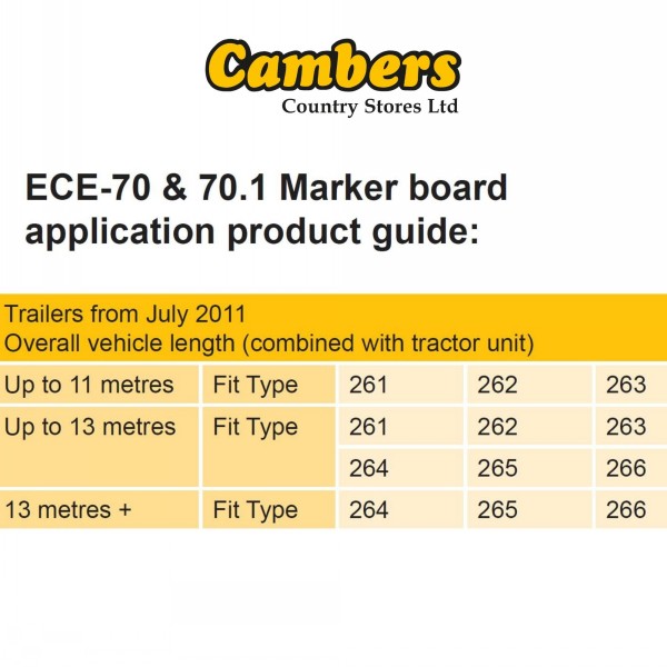 Truck & Trailer Marker Board Type 1 | Cambers Country Store