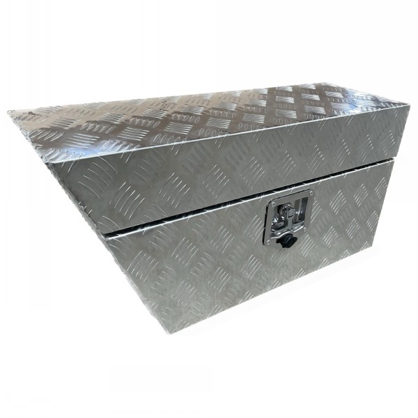 Aluminium Checker Plate Angled Tool Box | Cambers Country Store