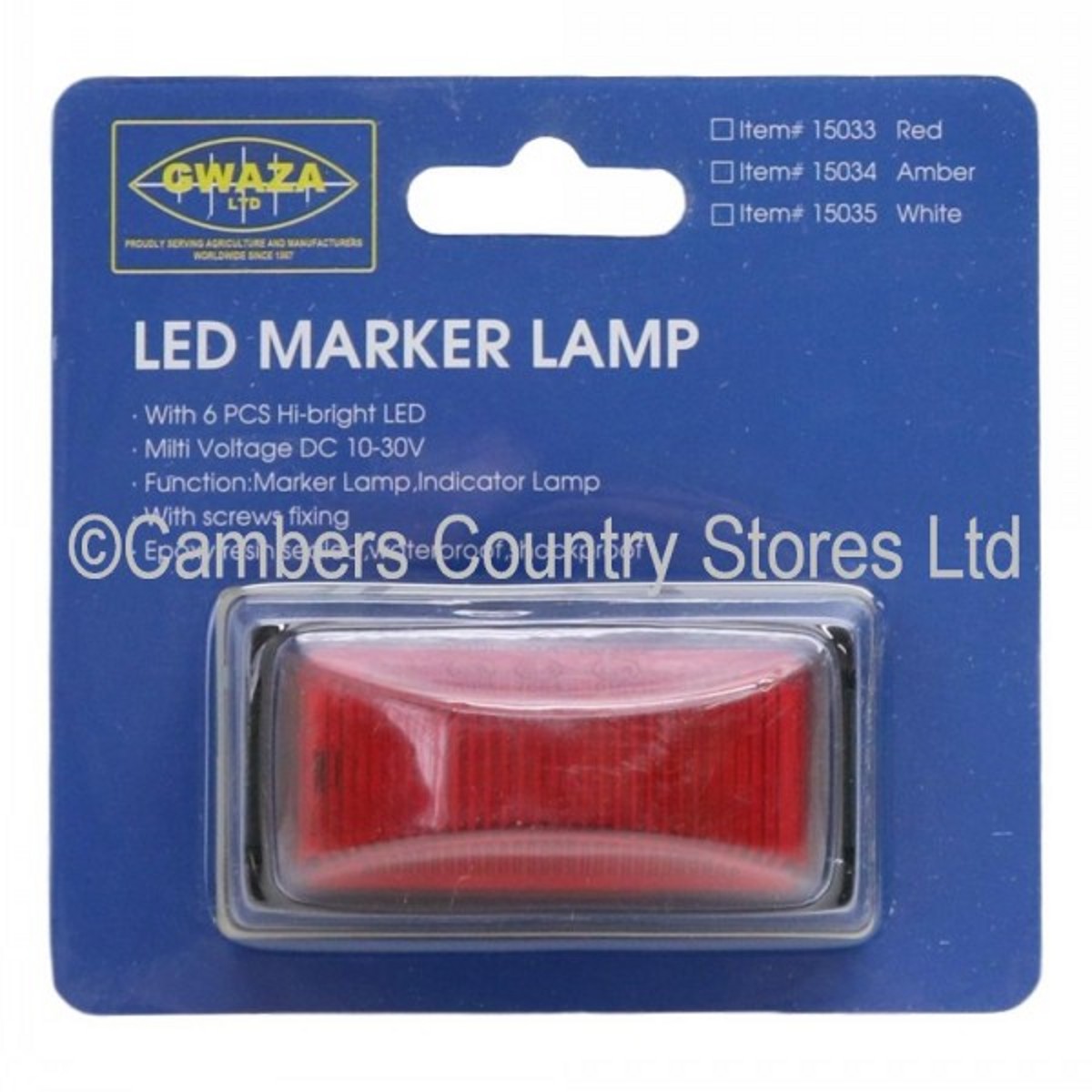 LED Marker Lamp Red 12/24v | Cambers Country Store