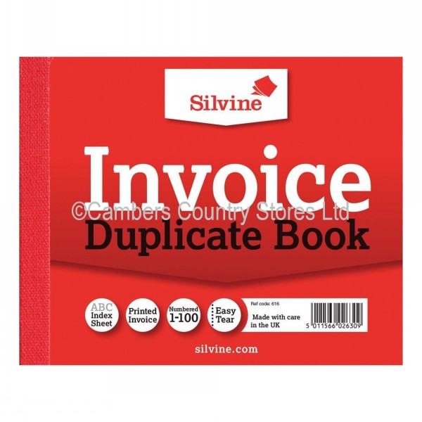 Silvine Invoice Receipt Book Duplicate 102mm x 127mm | Cambers Country ...