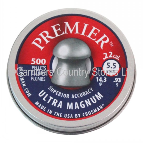 Crosman Premier Ultra Magnum Air Rifle Pellets .22 x 500 | Cambers ...