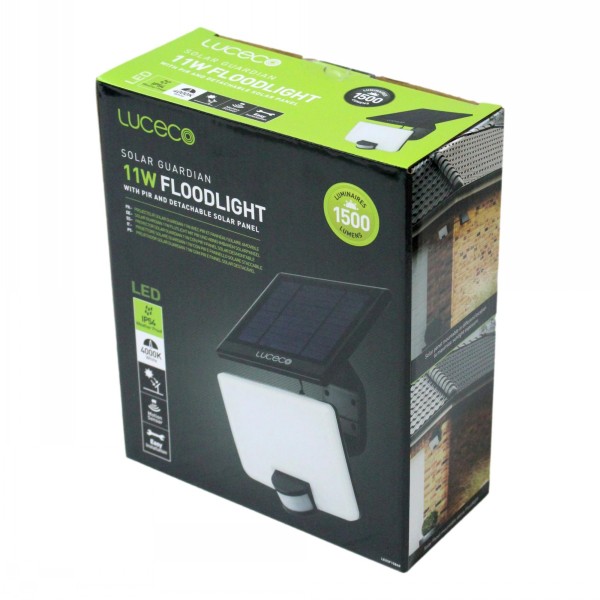 Luceco LED Solar Guardian Floodlight With PIR 11w | Cambers Country Store