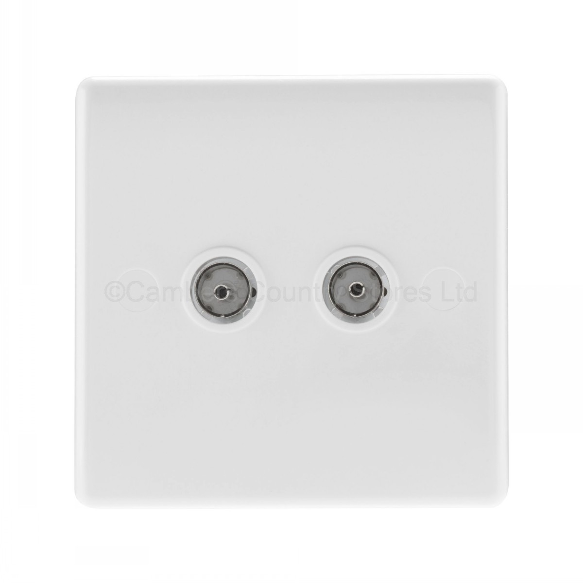 BG Rounded Edge Outlet 2 Gang Co-Axial Socket | Cambers Country Store