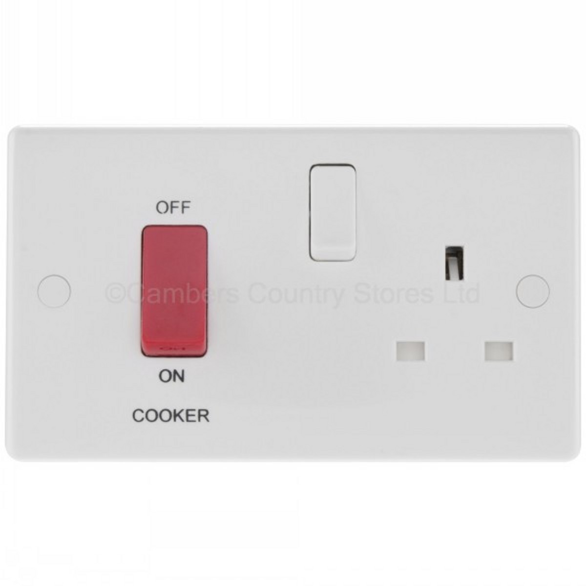 BG Rounded Edge Double Pole Cooker Switch & Socket 45A | Cambers ...