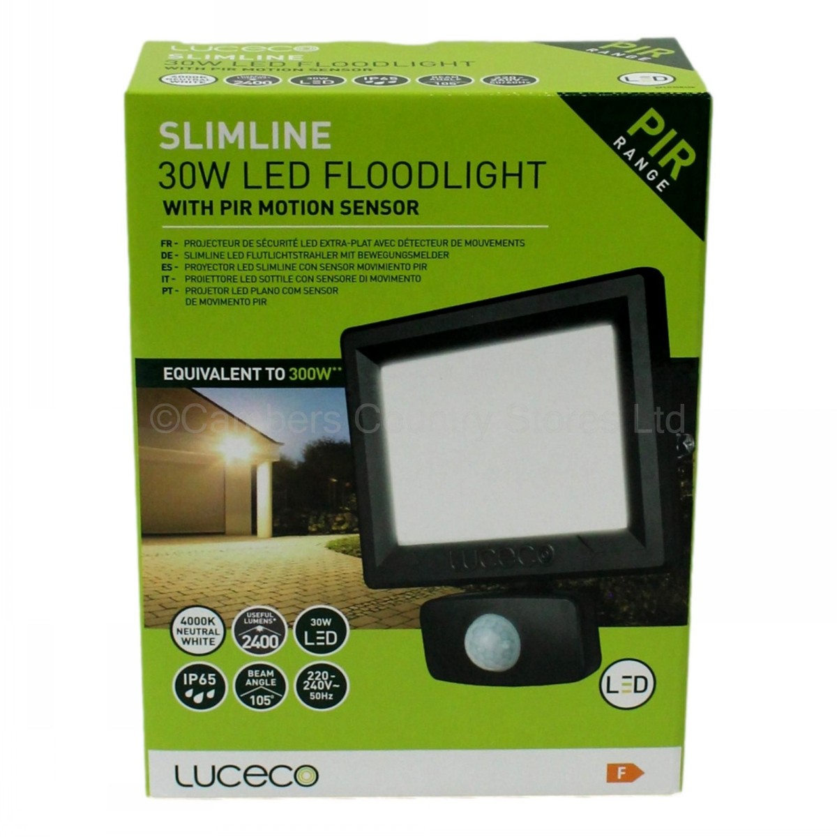 Luceco ECO LED Slimline Floodlight 30w With PIR | Cambers Country Store