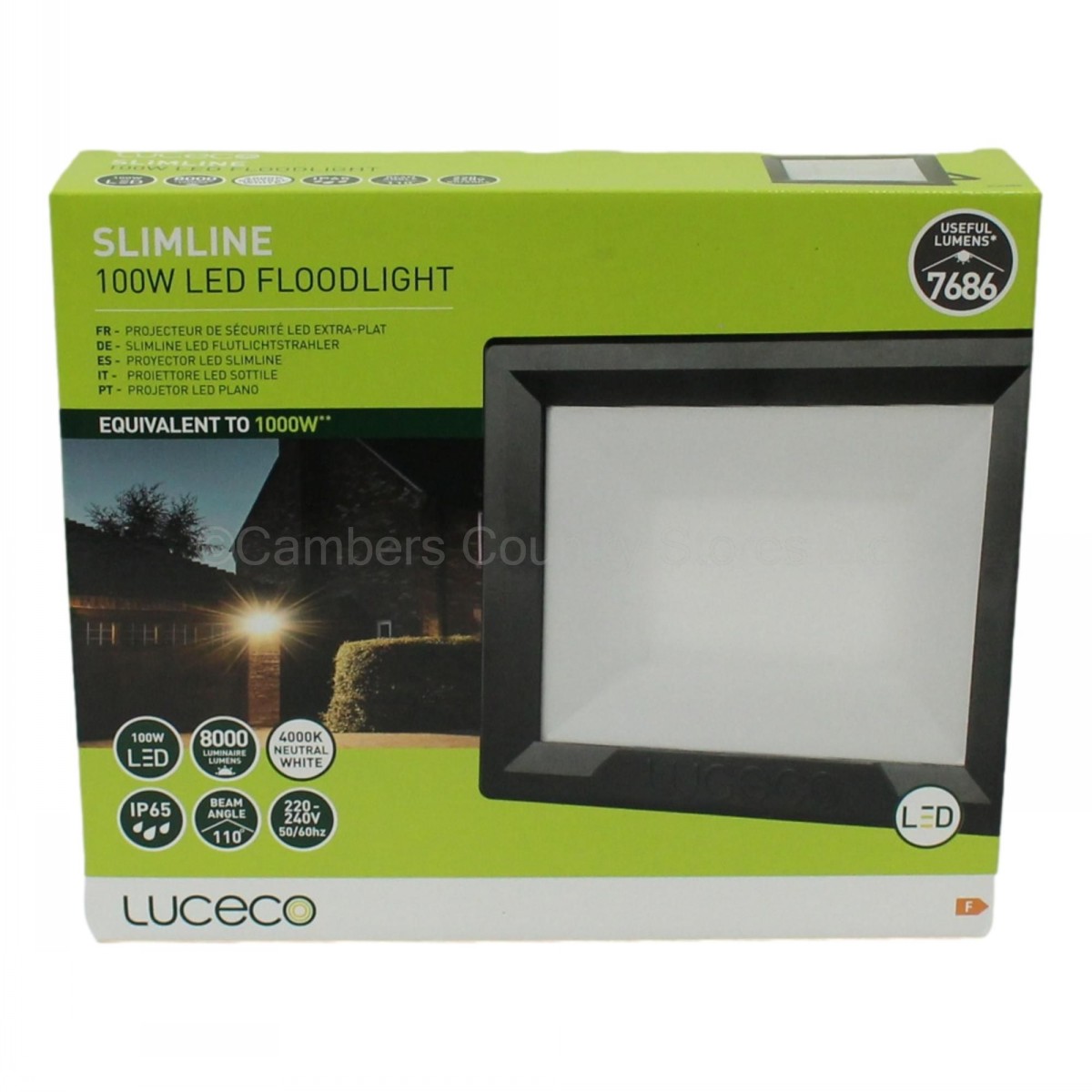 Luceco ECO LED Slimline Floodlight 100w | Cambers Country Store