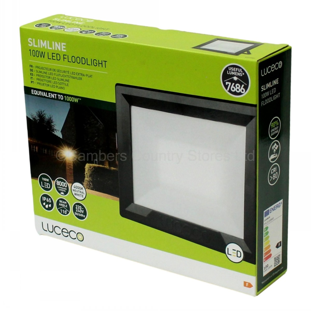 Luceco ECO LED Slimline Floodlight 100w | Cambers Country Store