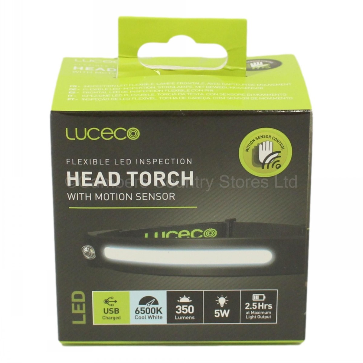 Luceco Rechargeable LED Head Torch With Motion Sensor | Cambers Country ...