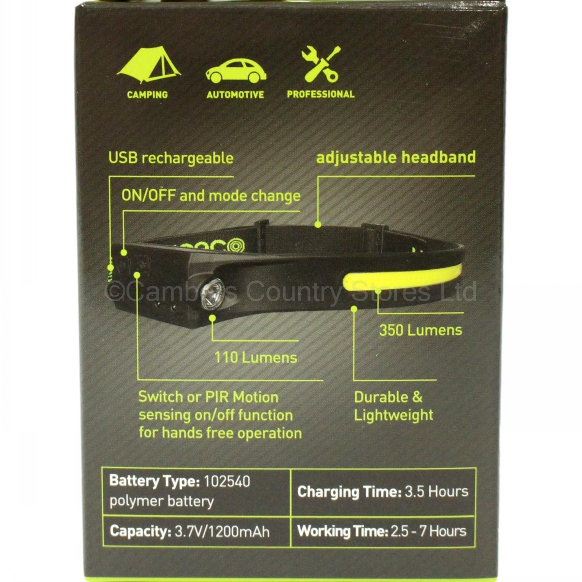 Luceco Rechargeable LED Head Torch With Motion Sensor | Cambers Country ...