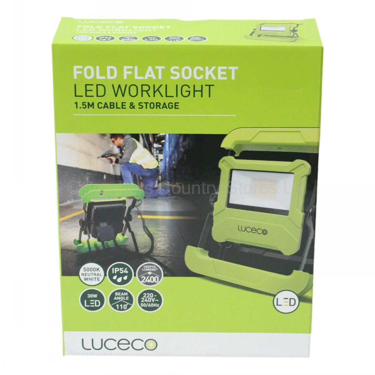 Luceco LED Fold Flat Portable Worklight 240v | Cambers Country Store