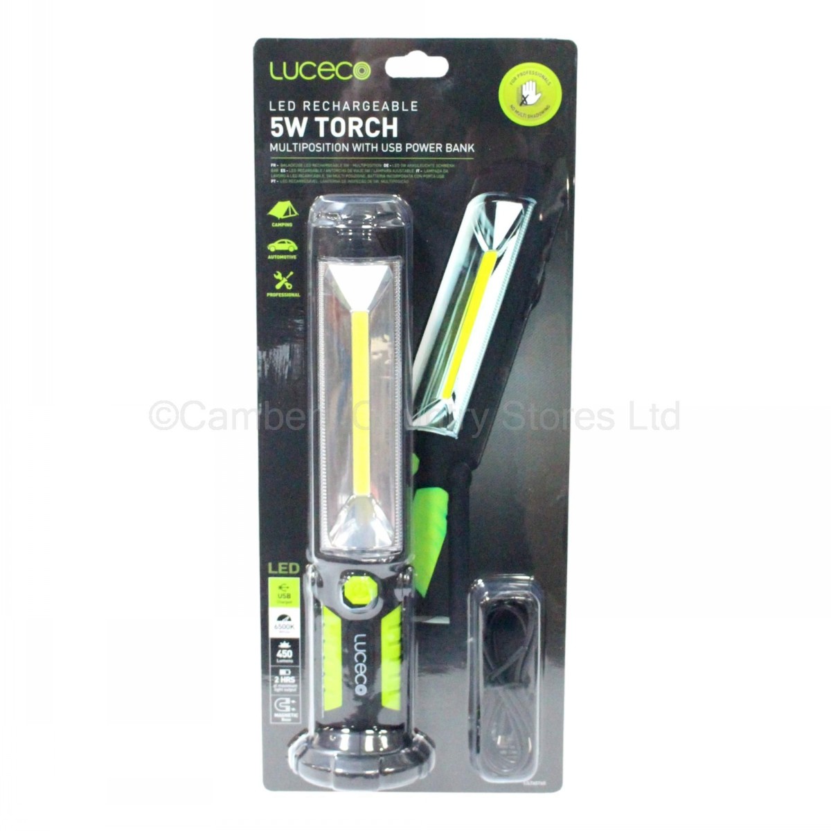 Luceco LED Rechargeable Multi-Position Torch | Cambers Country Store