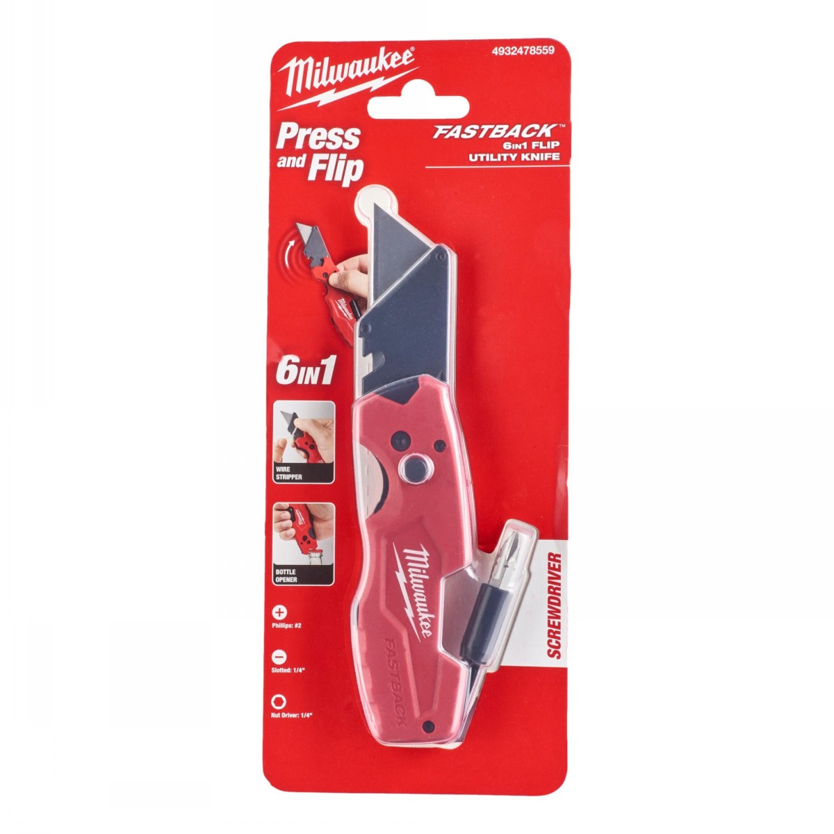 Milwaukee Fastback Flip Utility Knife 6 in 1 | Cambers Country Store