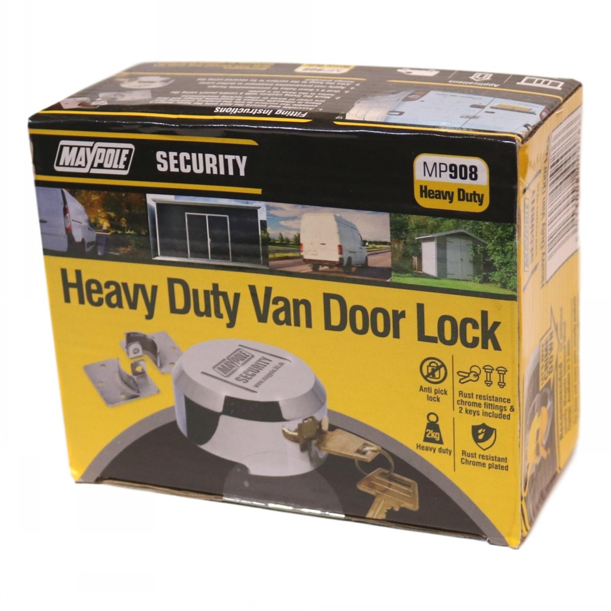 Maypole Heavy Duty Van Door Lock Chrome | Cambers Country Store
