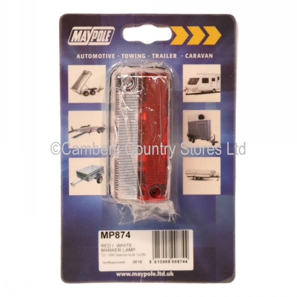 Maypole Marker Lamp 12v Red & White Festoon | Cambers Country Store