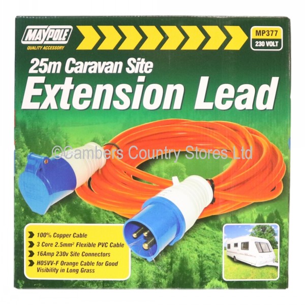 Maypole Site Extension Lead 240v 16 Amp 25 Metre | Cambers Country Store