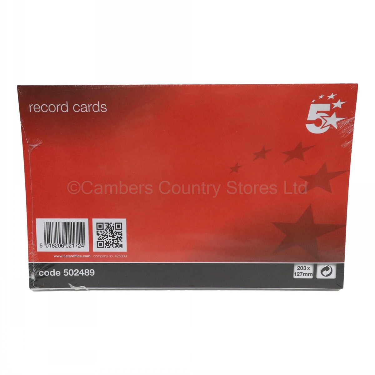 5 Star Office Record Cards 100 Pack 203mm x 127mm | Cambers Country Store