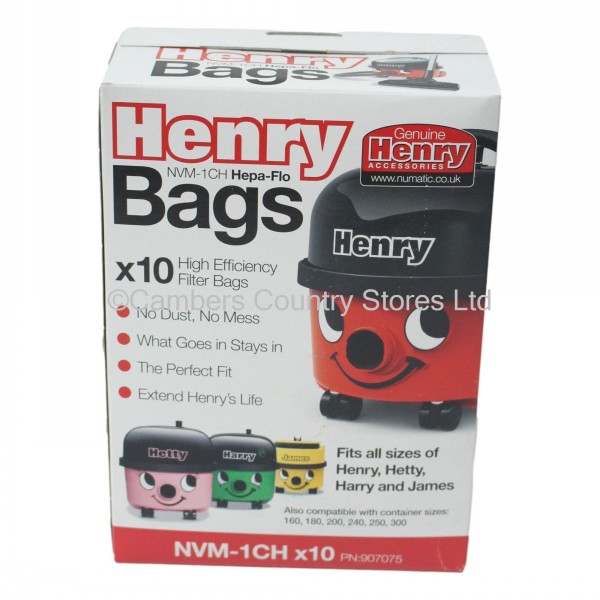 Numatic Henry Hoover Vacuum Cleaner Bags Genuine 10 Pack | Cambers ...
