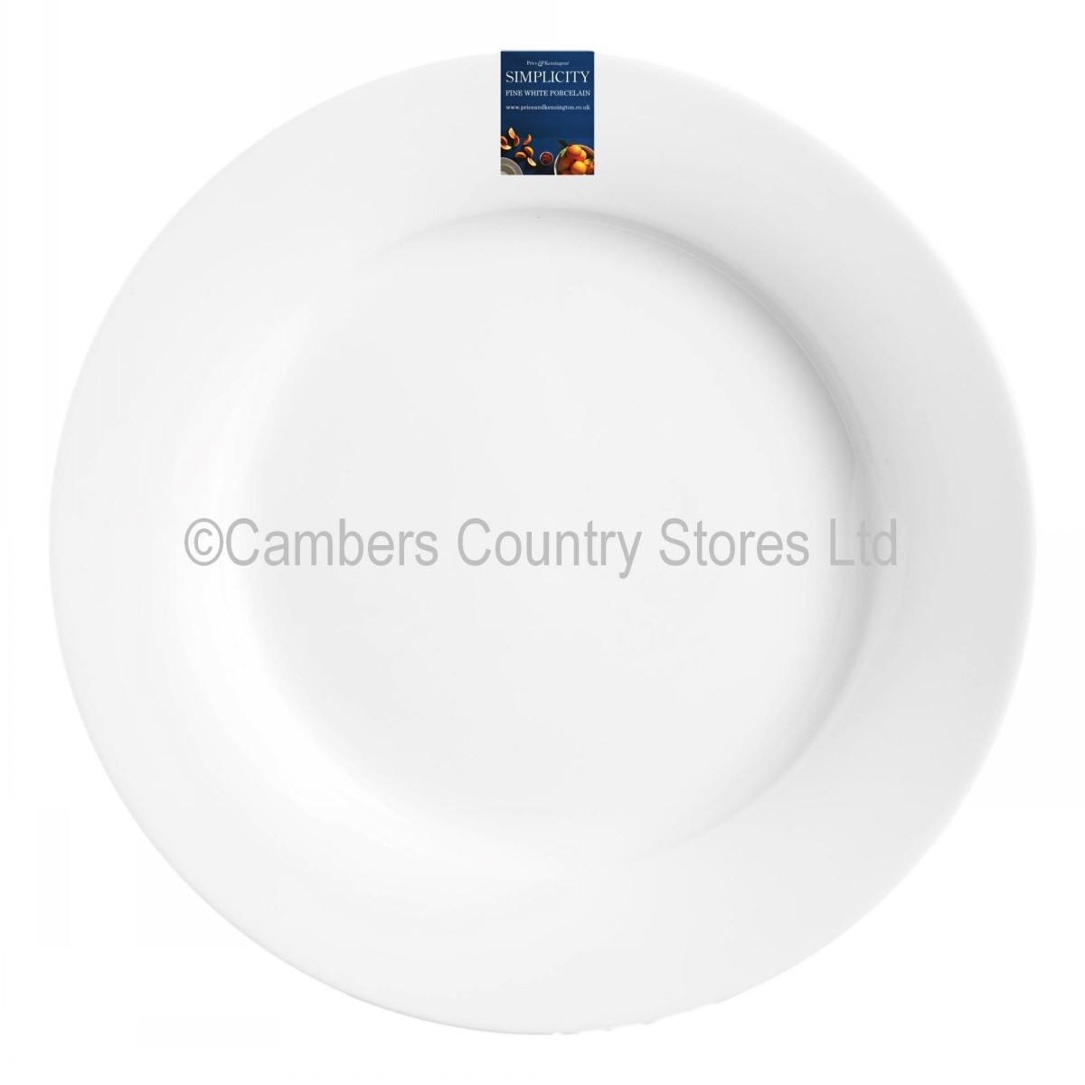 Simplicity Rimmed Dinner Plate White 27cm | Cambers Country Store