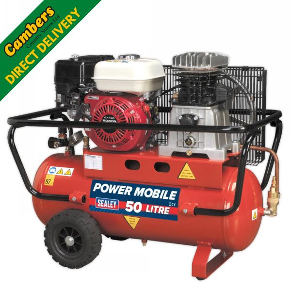 Sealey Air Compressor 50L Petrol Engine 5.5hp | Cambers Country Store