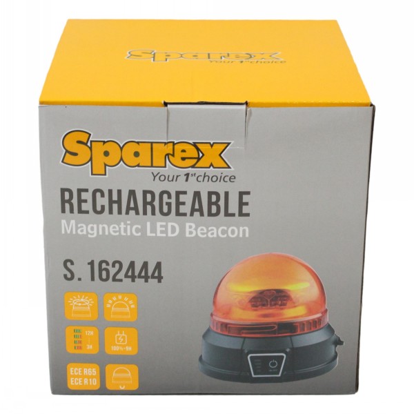 Sparex Rechargeable LED Amber Beacon Magnetic | Cambers Country Store