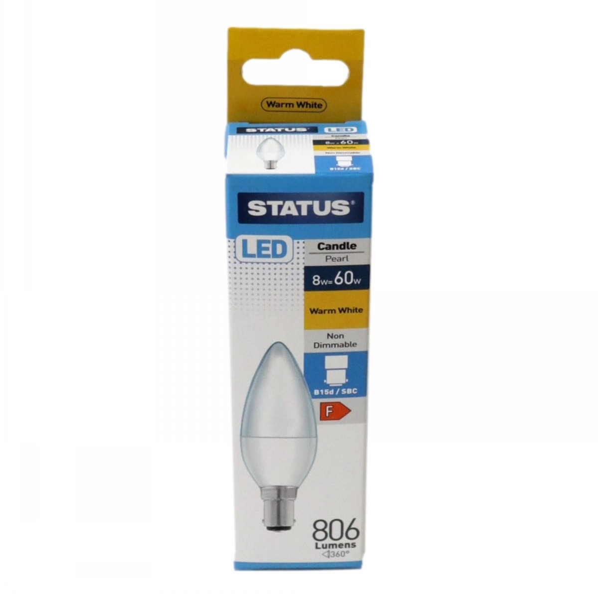 Status LED Light Bulb Candle Small BC 8w/60w | Cambers Country Store