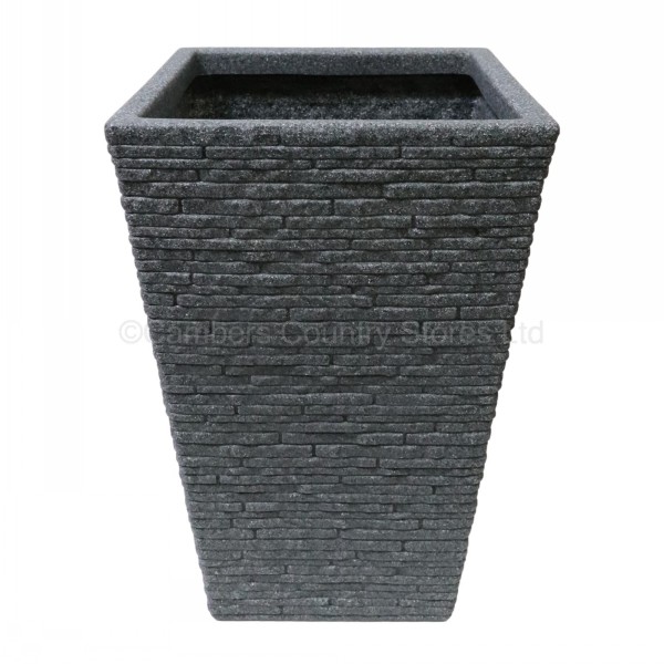 Sankey Plastic Planter Slate Effect Tall | Cambers Country Store