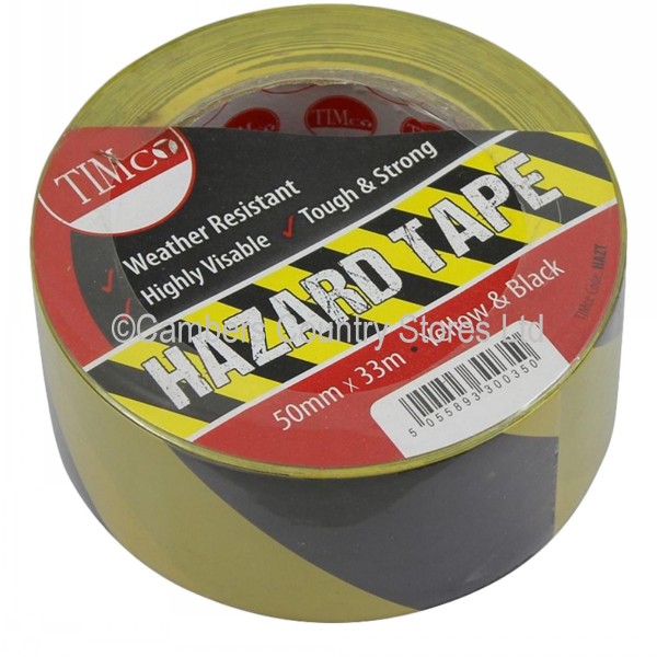 Timco Hazard Tape Yellow & Black 50mm x 33m | Cambers Country Store