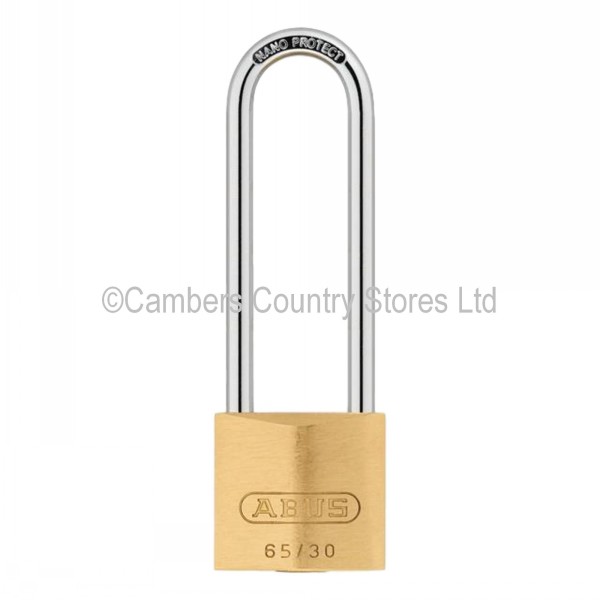 Abus Padlock 65/30 Brass Long Shackle | Cambers Country Store