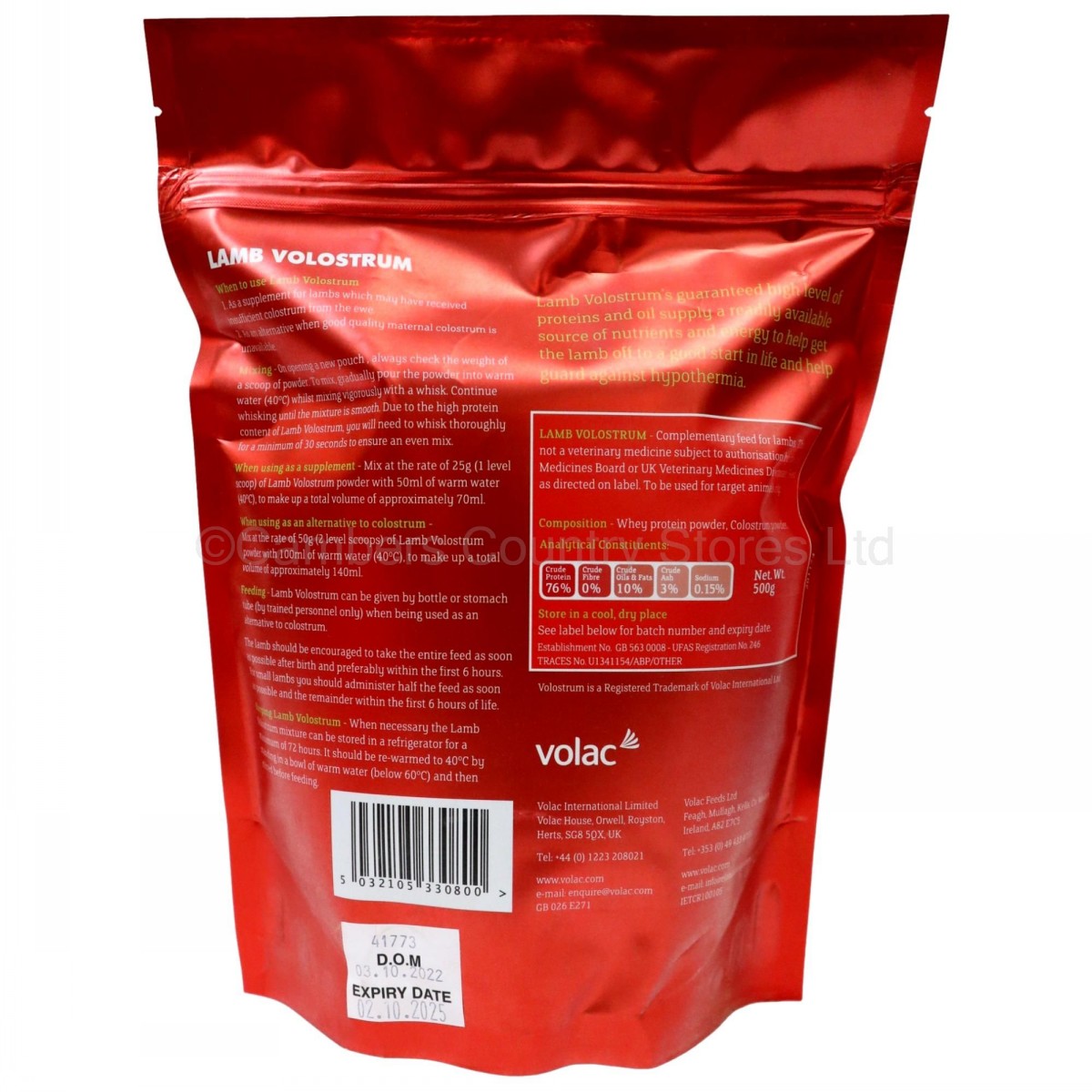 Volac Lamb Volostrum Colostrum 500g | Cambers Country Store