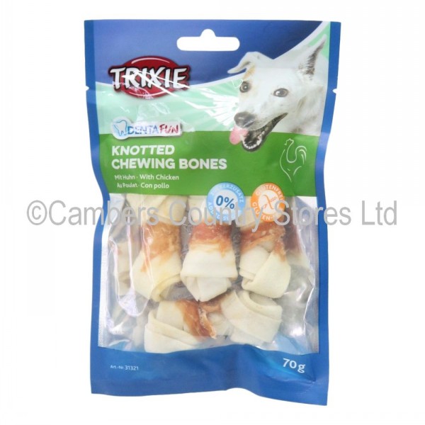 Trixie Denta Fun Chewing Chicken Knotted Bones 5 Pack | Cambers Country ...