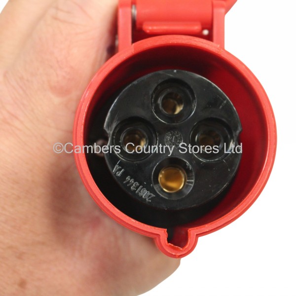 Three Phase Site Socket Red 415v 32 Amp 4 Pin | Cambers Country Store