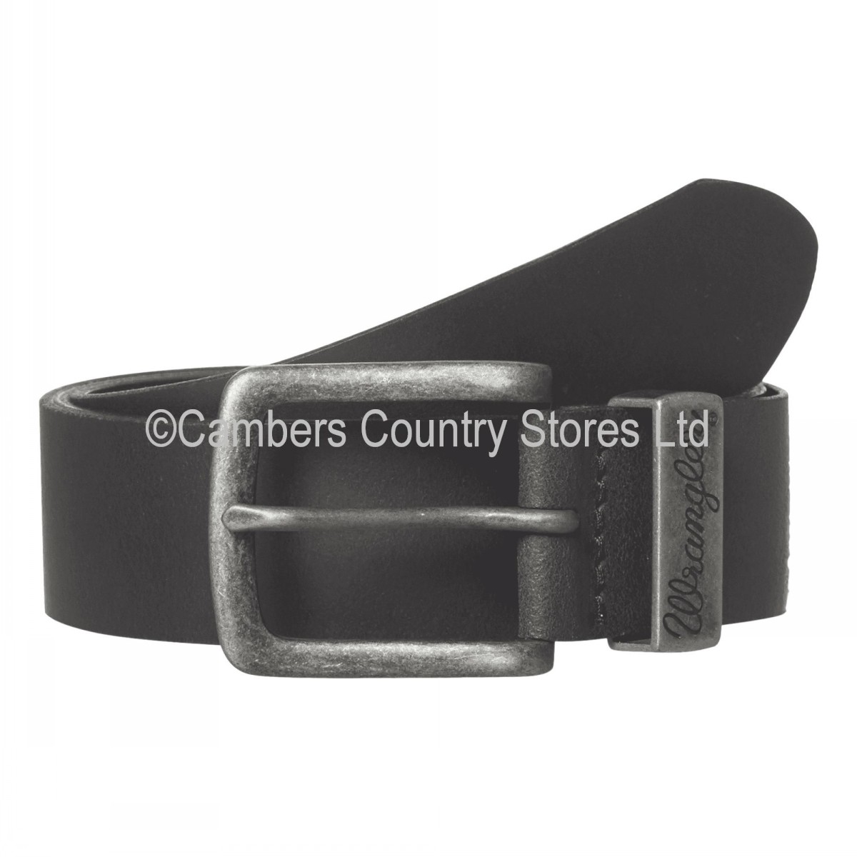 Wrangler Metal Loop Leather Belt Black | Cambers Country Store