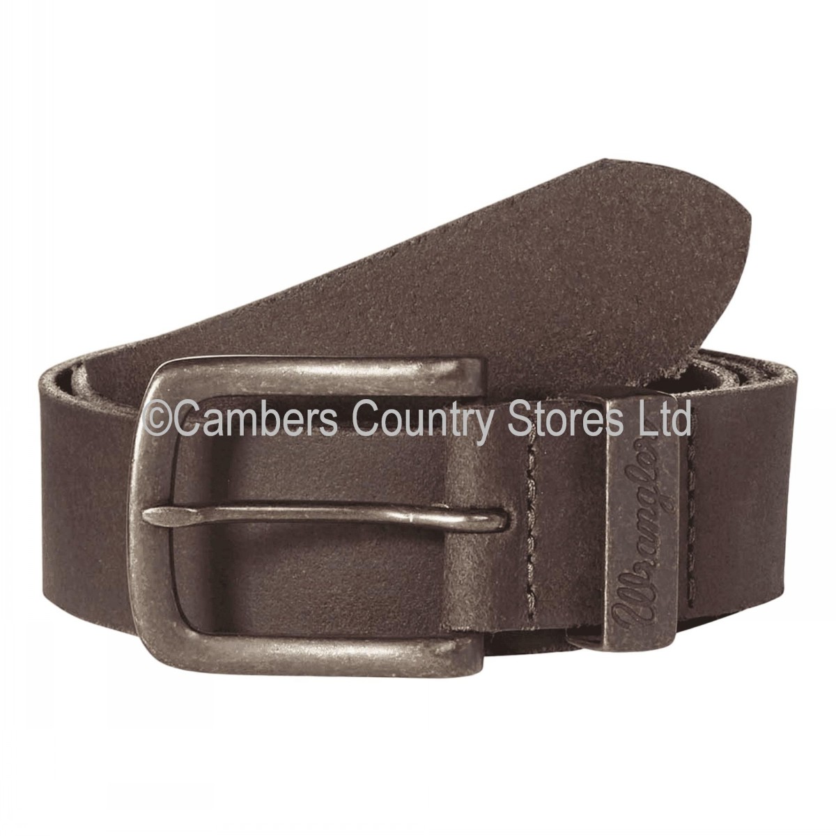 Wrangler Metal Loop Leather Belt Brown | Cambers Country Store