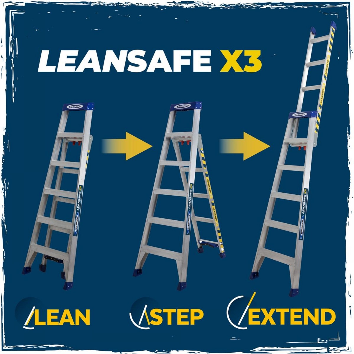 Werner Leansafe 3 Way Aluminium Ladder EN131 PRO | Cambers Country Store