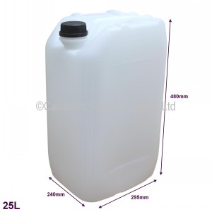 Plastic Jerry Can With Cap Clear 25 Litre | Cambers Country Store