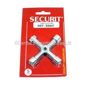 Securit 4 Way Utility Key Zinc Plated | Cambers Country Store