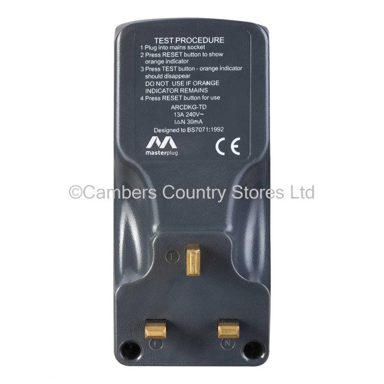 Masterplug RCD Safety Adaptor Plug | Cambers Country Store