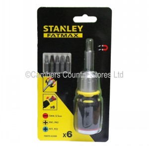 Stanley FatMax Ratchet Screwdriver Stubby & 6 Bits | Cambers Country Store
